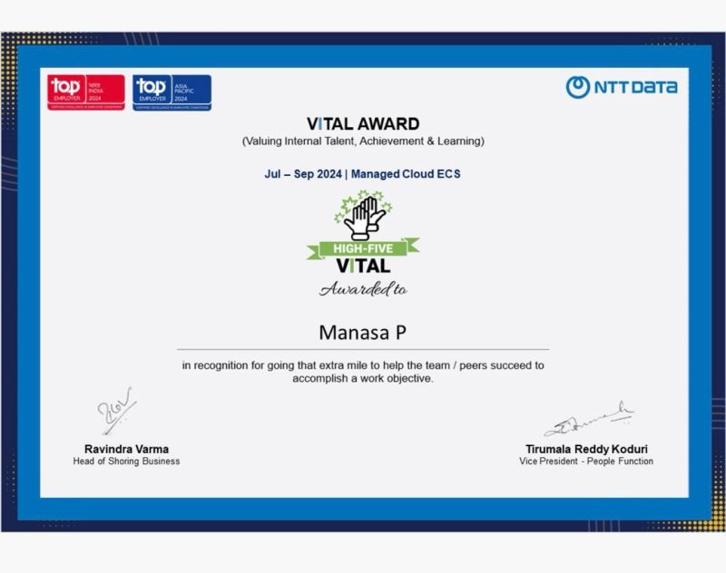 Manasa P on LinkedIn: #vitalaward #grateful #teamwork #achievement # ... Manasa P on LinkedIn: #vitalaward #grateful #teamwork #achievement # ...