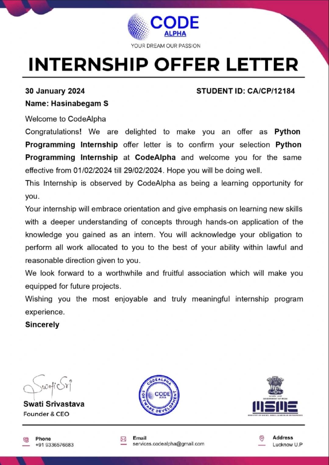 Hasinabegam S on LinkedIn: #pythonprogramminginternship # ... Hasinabegam S on LinkedIn: #pythonprogramminginternship # ...