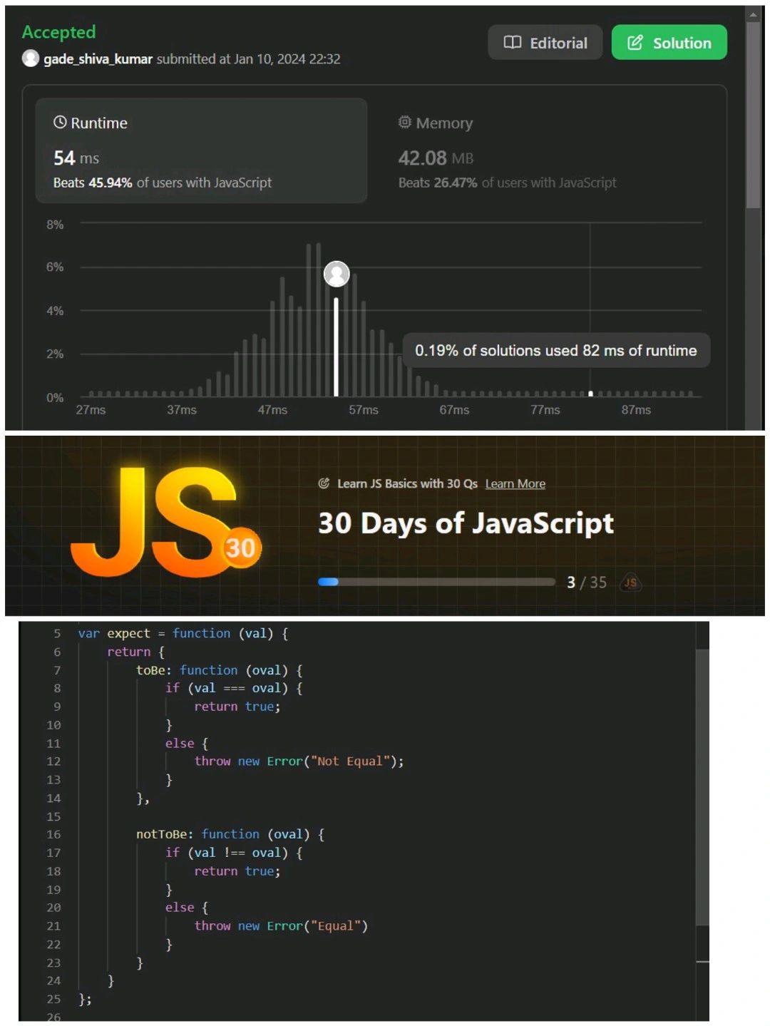 I ve successfully completed my 3rd question in javascript 30days ... I ve successfully completed my 3rd question in javascript 30days ...