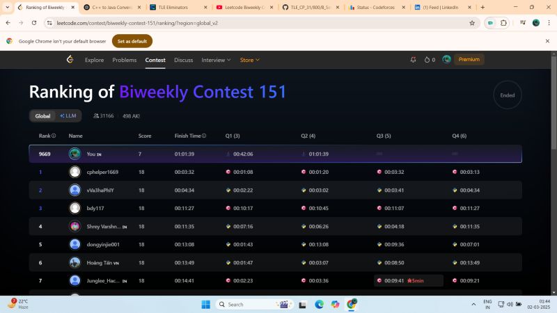 Solved two problems in LeetCode contest for the first time! | Piyush ... Solved two problems in LeetCode contest for the first time! | Piyush ...