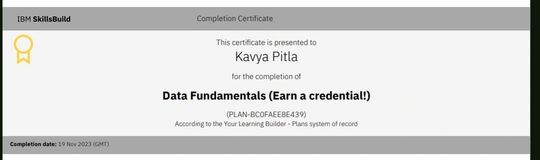 Kavya Pitla on LinkedIn: #ibm #certification #learning #techfield # ... Kavya Pitla on LinkedIn: #ibm #certification #learning #techfield # ...