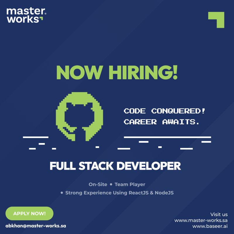 Abid Ali Khan on LinkedIn: #fullstackhiring #reactjs #nodejs #masterworks Abid Ali Khan on LinkedIn: #fullstackhiring #reactjs #nodejs #masterworks