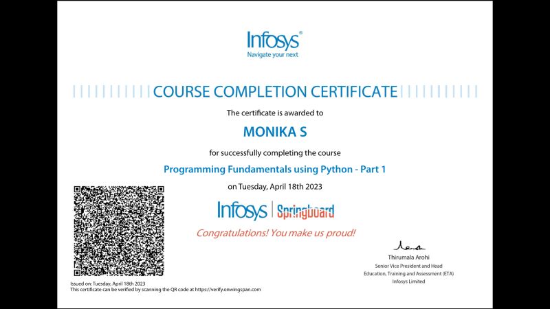 Delighted to share that I've successfully completed the Programming ... Delighted to share that I've successfully completed the Programming ...