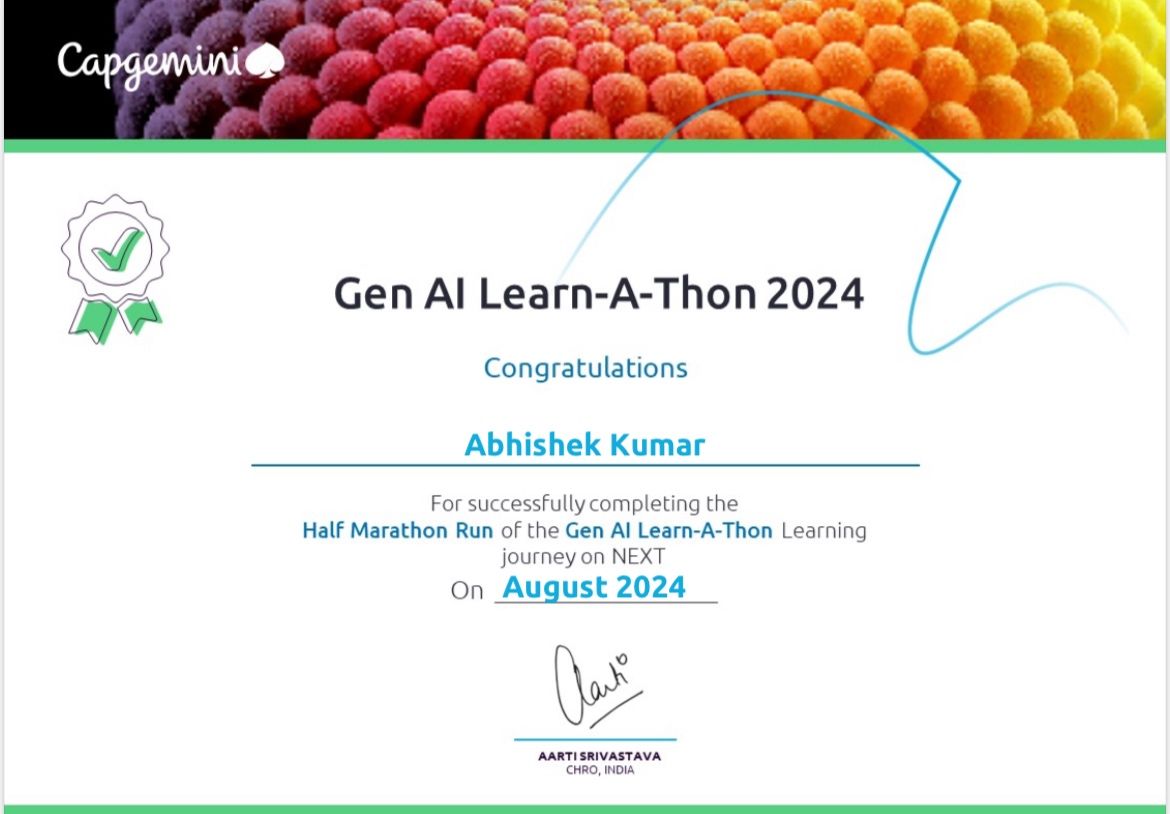 Abhishek Kumar on LinkedIn: #genai #capgemini Abhishek Kumar on LinkedIn: #genai #capgemini