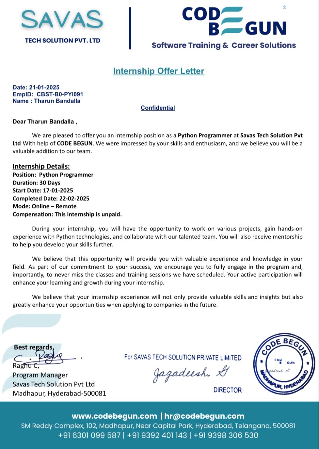 #python_internship | Tharun Bandalla #python_internship | Tharun Bandalla
