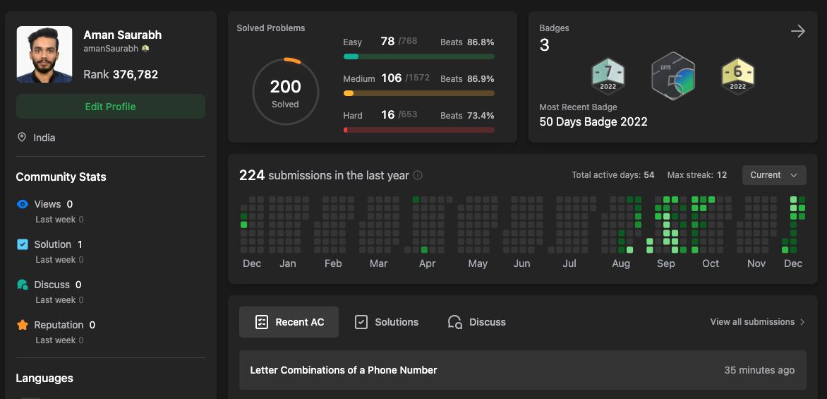 Aman Saurabh on LinkedIn: #coding #leetcode #dsa Aman Saurabh on LinkedIn: #coding #leetcode #dsa