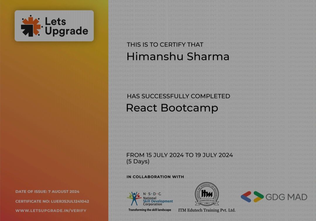 Himanshu sharma on LinkedIn: #reactjs #webdevelopment #learningjourney ... Himanshu sharma on LinkedIn: #reactjs #webdevelopment #learningjourney ...
