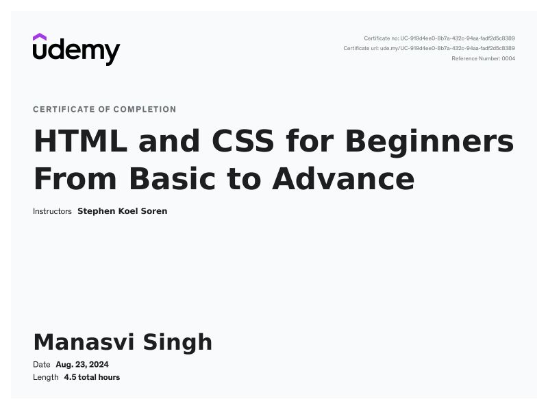 Manasvi Singh on LinkedIn: HTML and CSS for beginners from basic to ... Manasvi Singh on LinkedIn: HTML and CSS for beginners from basic to ...