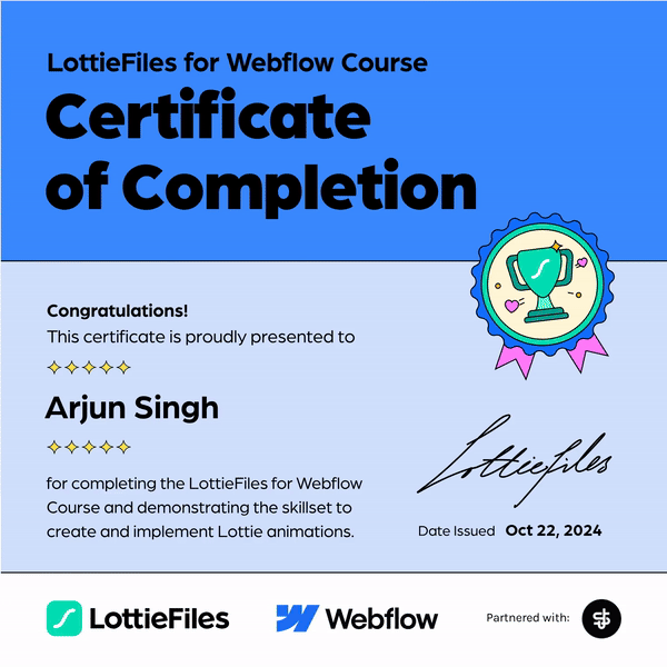 Arjun Thakur on LinkedIn: #lottiefiles #webflow #certification # ... Arjun Thakur on LinkedIn: #lottiefiles #webflow #certification # ...