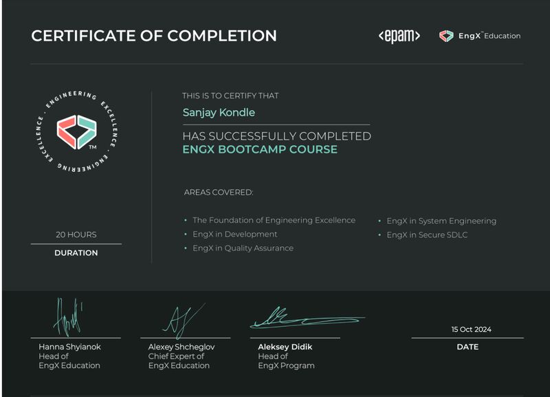 Sanjay Kondle on LinkedIn: #engx #continuouslearning #engineeringexcellence Sanjay Kondle on LinkedIn: #engx #continuouslearning #engineeringexcellence