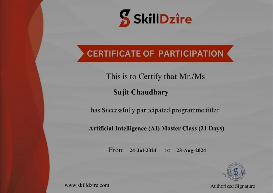 SUJIT CHAUDHARY on LinkedIn: #artificialintelligence #21days SUJIT CHAUDHARY on LinkedIn: #artificialintelligence #21days