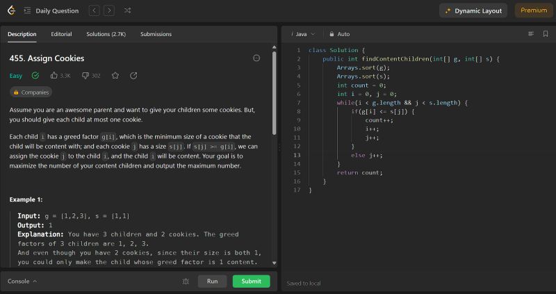 Day 63 of DSA grinding: Assign Cookies | Aman Mittal posted on the ... Day 63 of DSA grinding: Assign Cookies | Aman Mittal posted on the ...