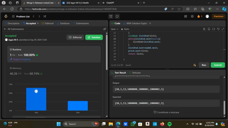 Jagan M A on LinkedIn: #dsa #java #leetcode #linkedlist #programming Jagan M A on LinkedIn: #dsa #java #leetcode #linkedlist #programming