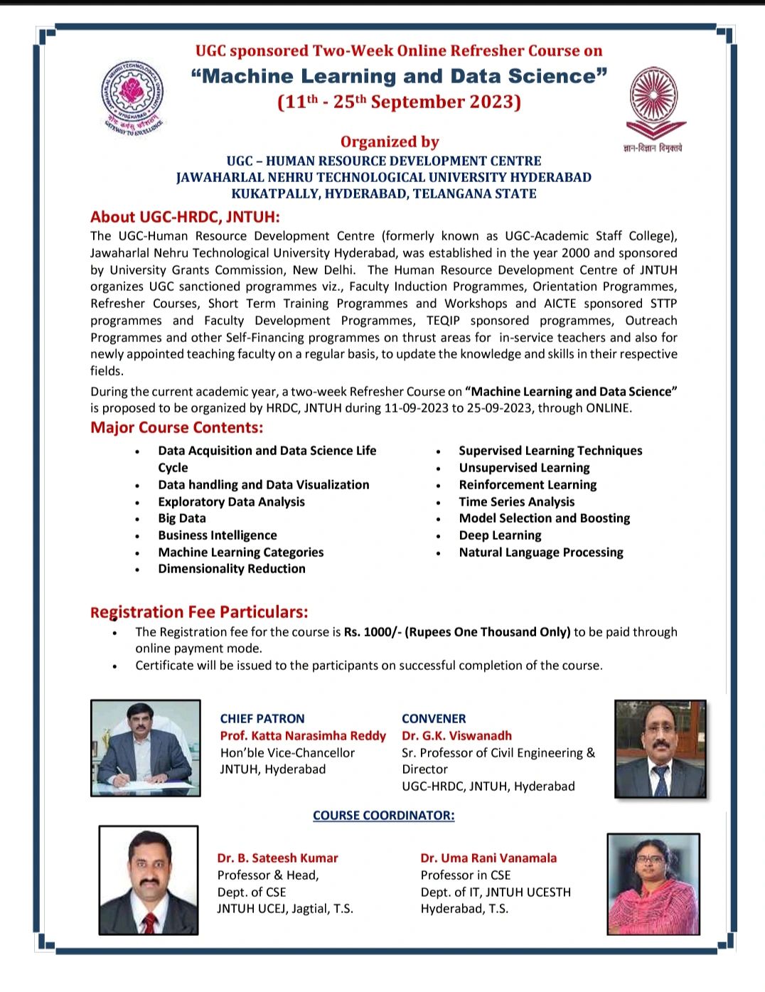 Dr. Uma Rani Vanamala on LinkedIn: Dear Sir/Madam, The UGC-HRDC, JNTUH ... Dr. Uma Rani Vanamala on LinkedIn: Dear Sir/Madam, The UGC-HRDC, JNTUH ...