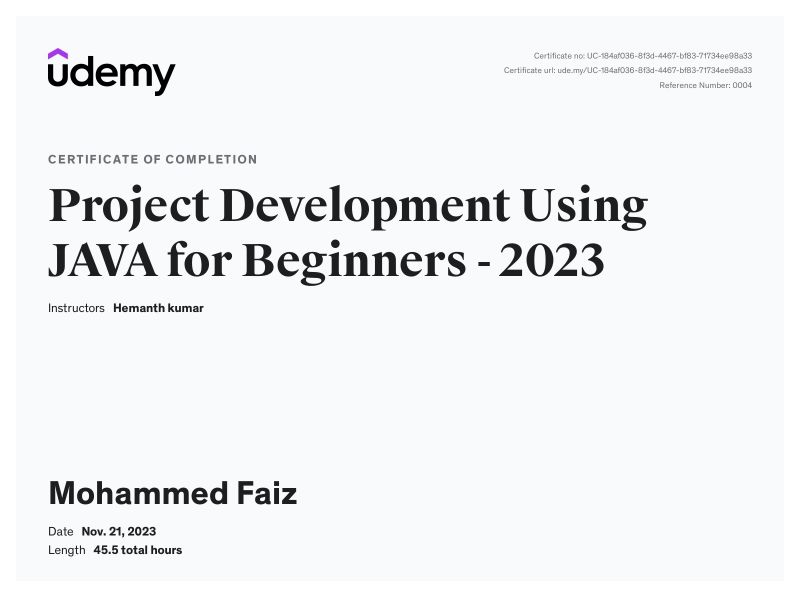 Mohammed Faiz on LinkedIn: Basic Java programming Mohammed Faiz on LinkedIn: Basic Java programming