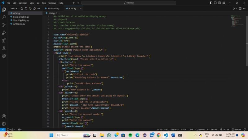 Nithish Chidurala on LinkedIn: #python #assignments #coding Nithish Chidurala on LinkedIn: #python #assignments #coding