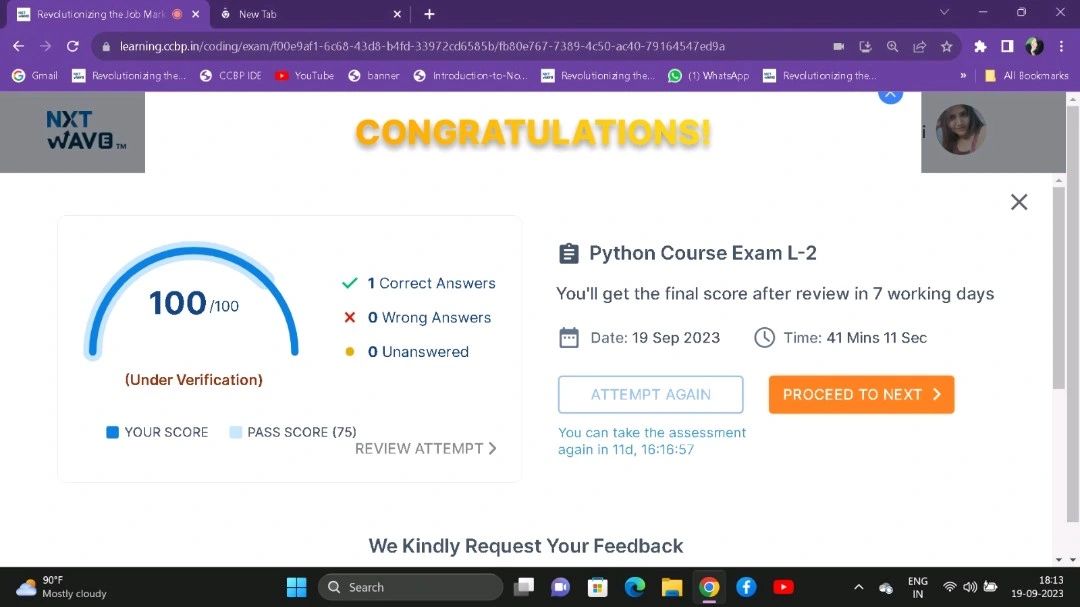 cleared python IDP 2 Today 🎉🎉🎉 | Devi Mallela cleared python IDP 2 Today 🎉🎉🎉 | Devi Mallela
