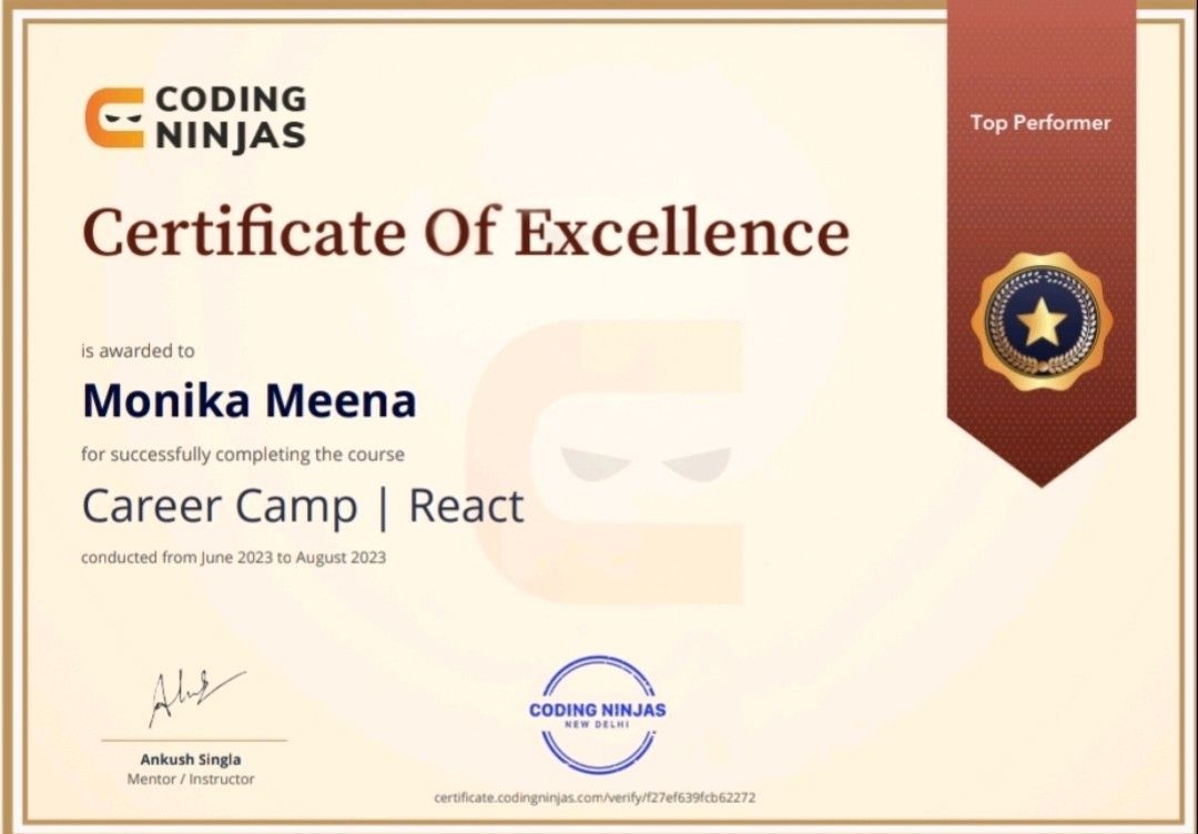 MONIKA MEENA on LinkedIn: #react #codingninjas #frontenddevelopment # ... MONIKA MEENA on LinkedIn: #react #codingninjas #frontenddevelopment # ...