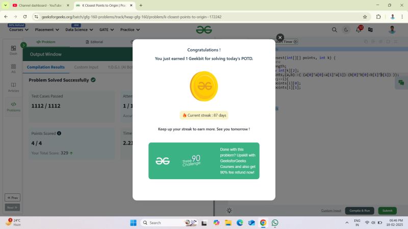#geeksforgeeks #potd #dsa #codingjourney #problemsolving #day87 #gfg160 ... #geeksforgeeks #potd #dsa #codingjourney #problemsolving #day87 #gfg160 ...