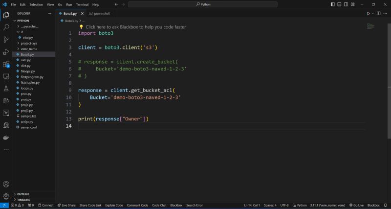Naved Ahmad on LinkedIn: Python Scripting continued ... Tried boto3 ... Naved Ahmad on LinkedIn: Python Scripting continued ... Tried boto3 ...