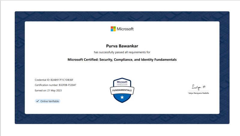 Purva Bawankar on LinkedIn: #connections #microsoftcertified #sc900 # ... Purva Bawankar on LinkedIn: #connections #microsoftcertified #sc900 # ...