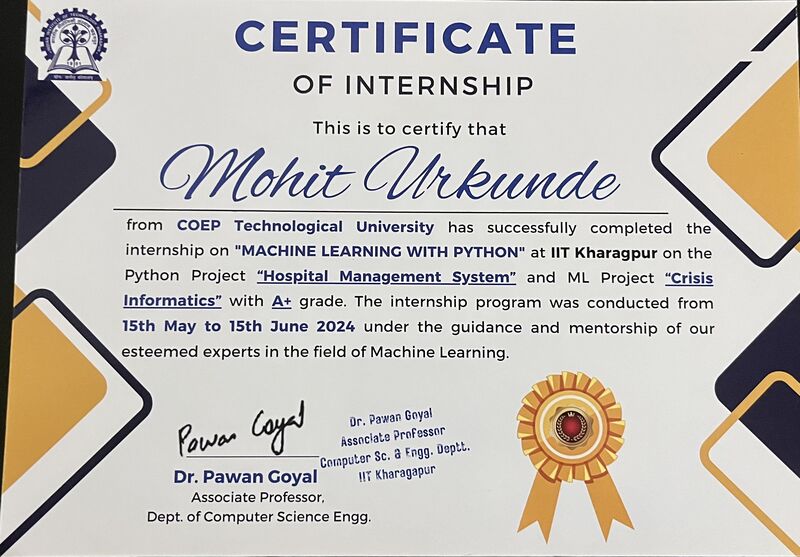 I am excited to share that I have successfully completed an internship ... I am excited to share that I have successfully completed an internship ...