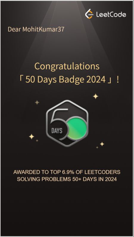 Mohit Kumar on LinkedIn: #hardworkpaysoff #leetcode #problemsolving # ... Mohit Kumar on LinkedIn: #hardworkpaysoff #leetcode #problemsolving # ...