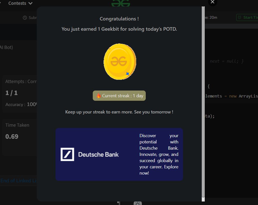 Shreya Singh on LinkedIn: #geekstreak2024 #deutschebank #deutschebank Shreya Singh on LinkedIn: #geekstreak2024 #deutschebank #deutschebank