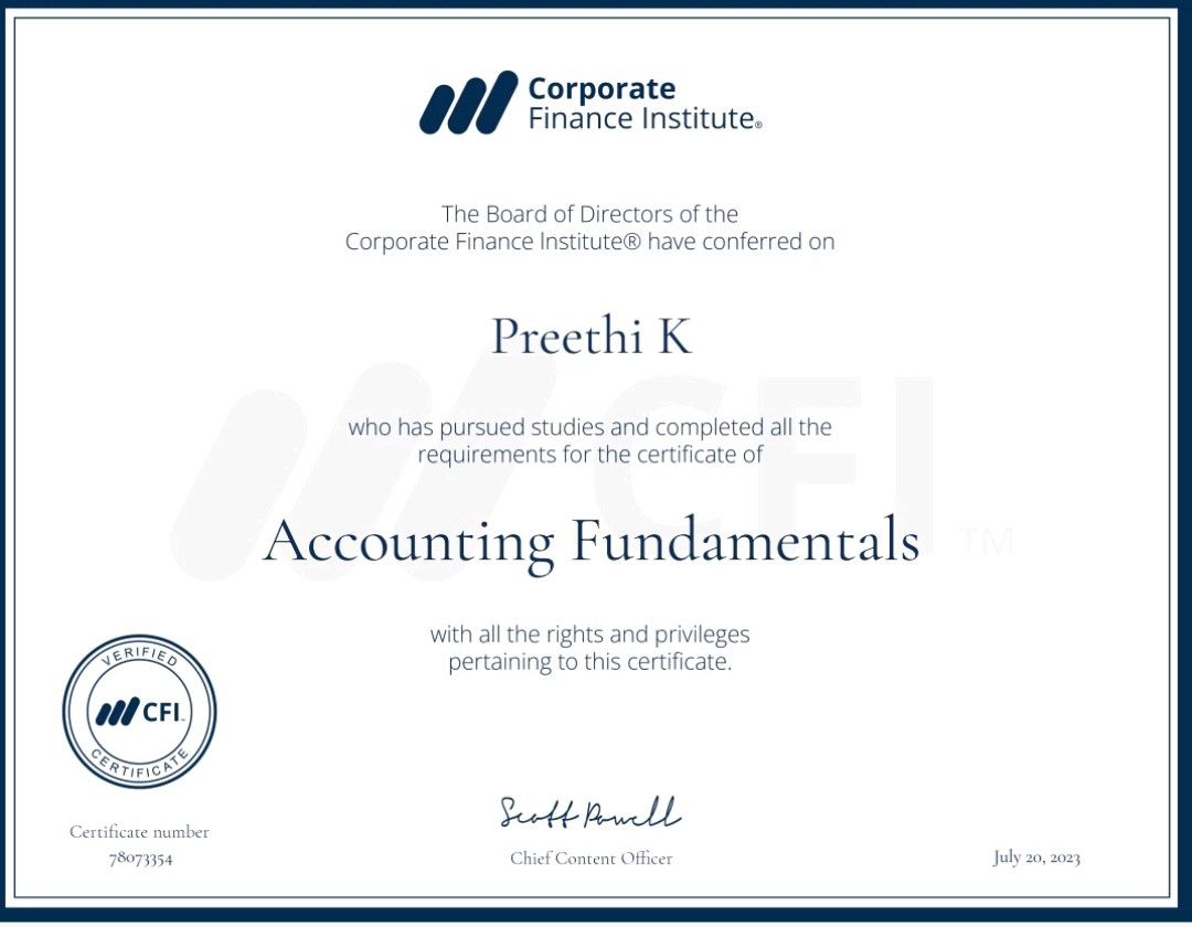 Preethi K on LinkedIn: I'm happy to share that I have completed a ... Preethi K on LinkedIn: I'm happy to share that I have completed a ...