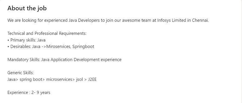 Jones Sathya on LinkedIn: #java #javadeveloper #javajobs #dailypost # ... Jones Sathya on LinkedIn: #java #javadeveloper #javajobs #dailypost # ...