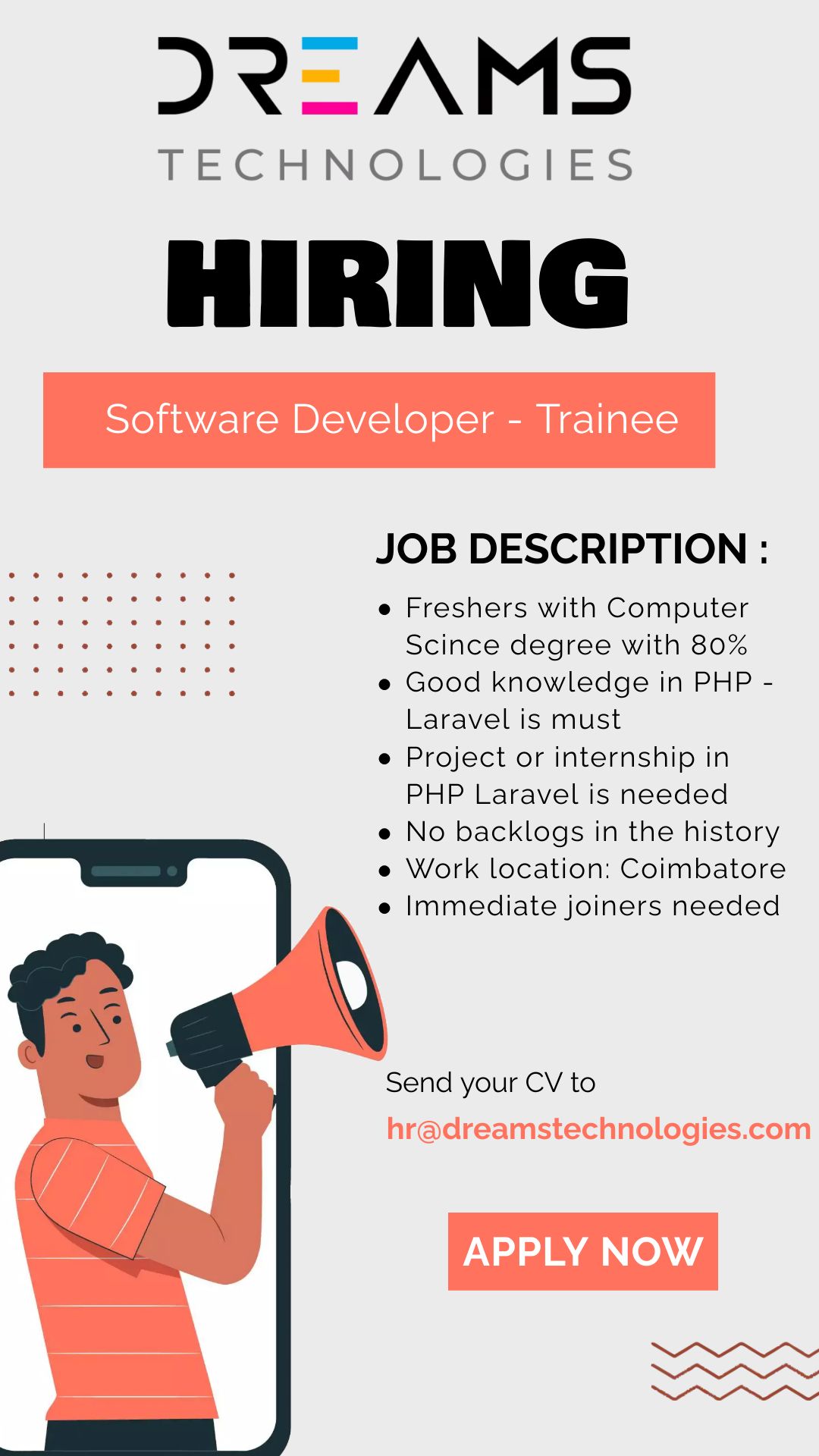 Alishia Jasmine on LinkedIn: #hiring #phpjobs #fresherjob #coimbatorejobs Alishia Jasmine on LinkedIn: #hiring #phpjobs #fresherjob #coimbatorejobs
