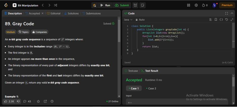 #100daysleetcodechallenge #100daysleetcodechallenge #leetcode #graycode ... #100daysleetcodechallenge #100daysleetcodechallenge #leetcode #graycode ...