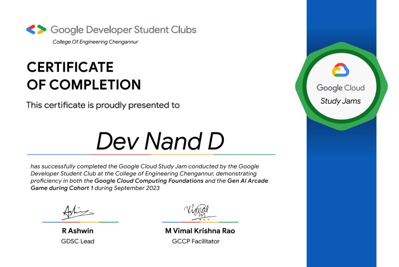 Dev Nand D on LinkedIn: #googlecloud #studyjam #achievementunlocked #gdsc Dev Nand D on LinkedIn: #googlecloud #studyjam #achievementunlocked #gdsc