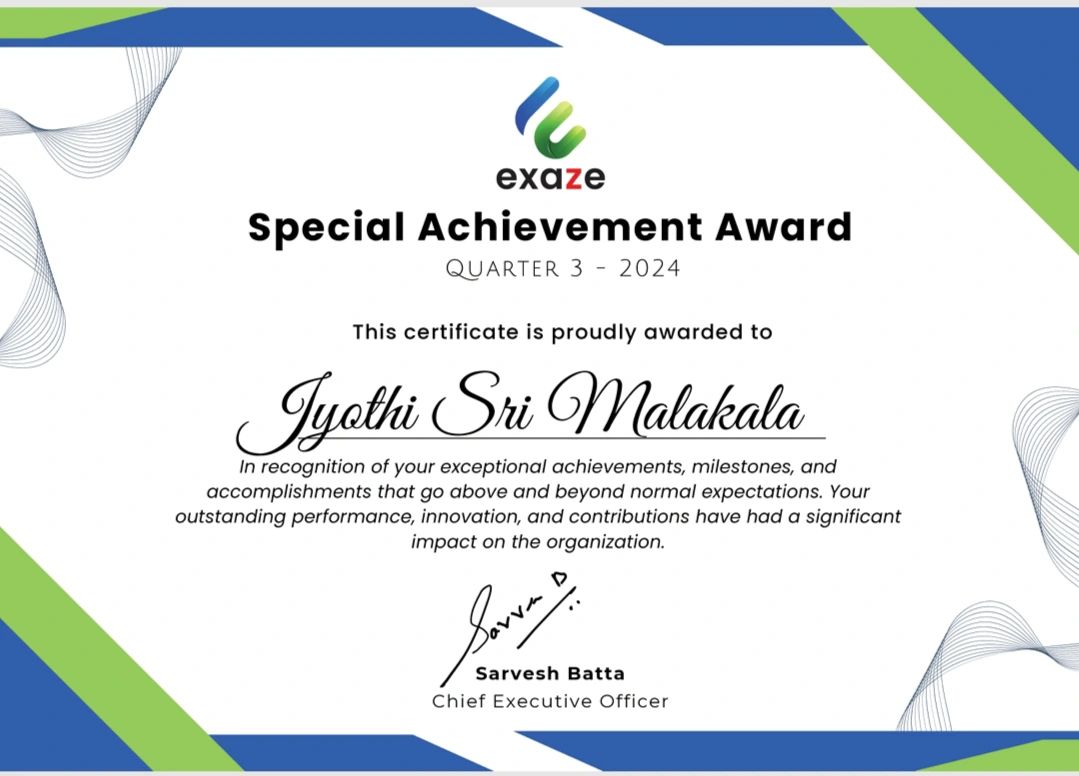 #specialachievementaward | Jyothi Sri Malakala | 12 comments #specialachievementaward | Jyothi Sri Malakala | 12 comments