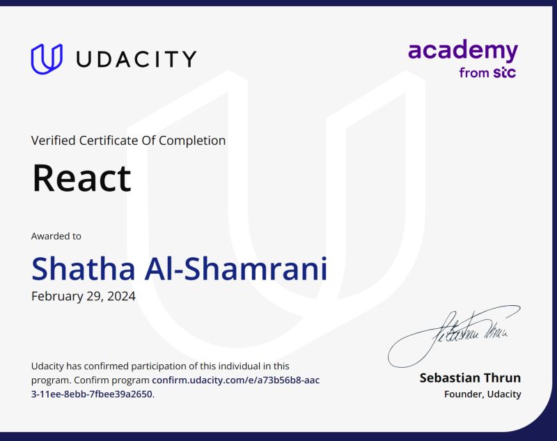 Shatha AL-Shomrani on LinkedIn: #react #frontend #webdevelopment #stc # ... Shatha AL-Shomrani on LinkedIn: #react #frontend #webdevelopment #stc # ...