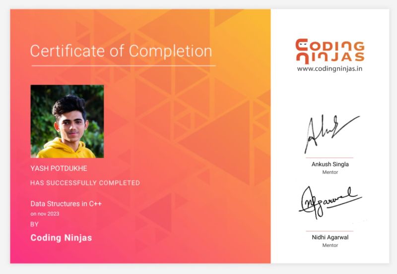 Yash Potdukhe on LinkedIn: #codingninjas Yash Potdukhe on LinkedIn: #codingninjas