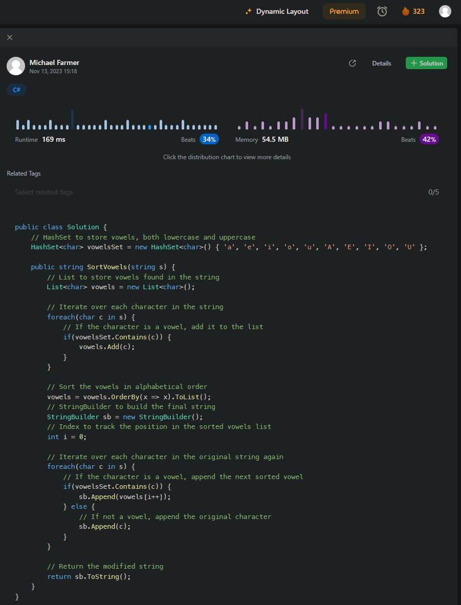 Michael Farmer on LinkedIn: Day 323 of Daily LeetCode | 2785. Sort ... Michael Farmer on LinkedIn: Day 323 of Daily LeetCode | 2785. Sort ...