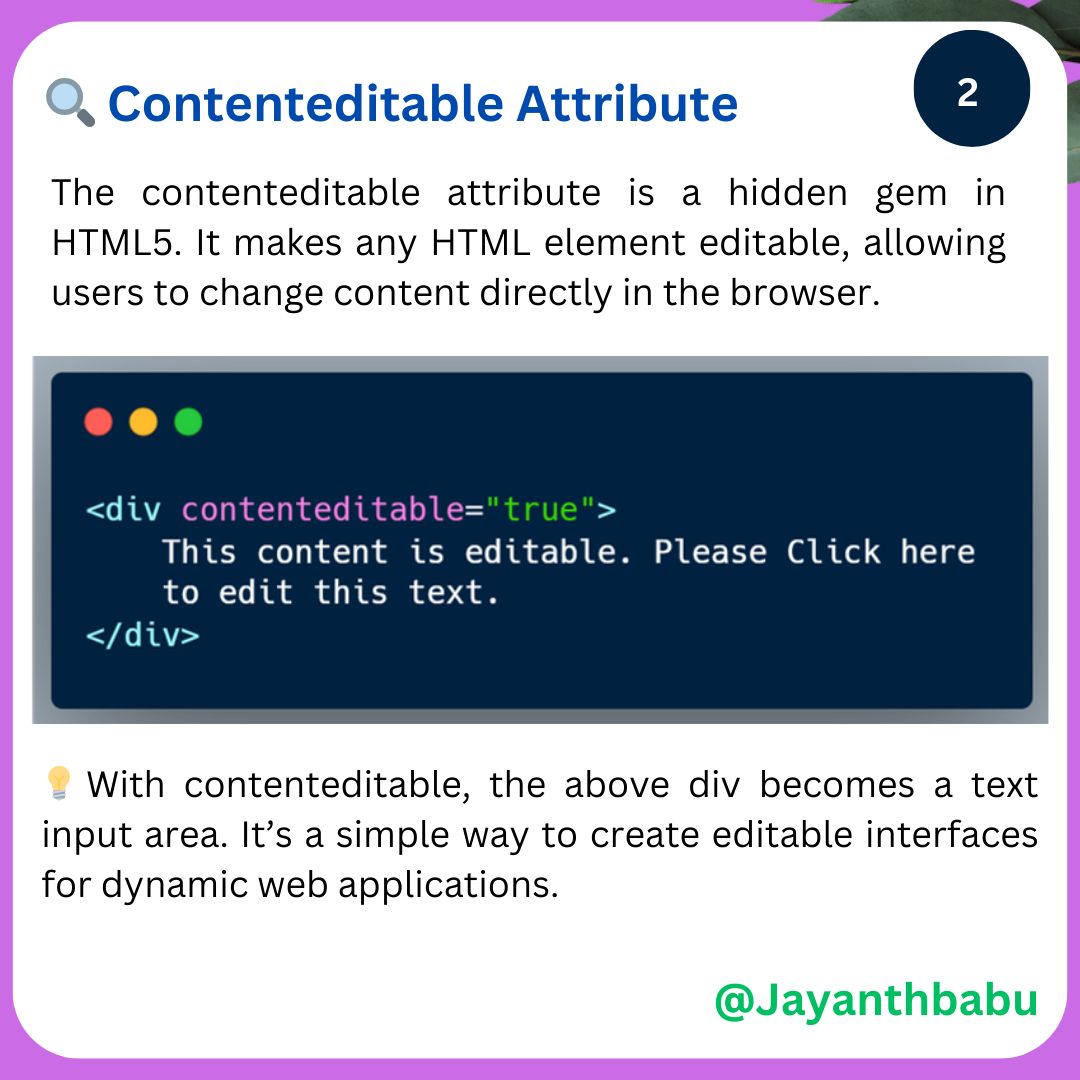 Contenteditable attribute in HTML5: a hidden gem | Jayanth babu ... Contenteditable attribute in HTML5: a hidden gem | Jayanth babu ...
