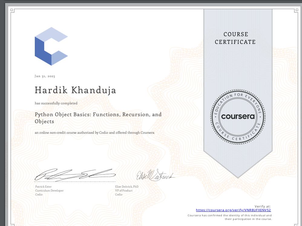 #python #programming #learning #coursera | Hardik Khanduja #python #programming #learning #coursera | Hardik Khanduja