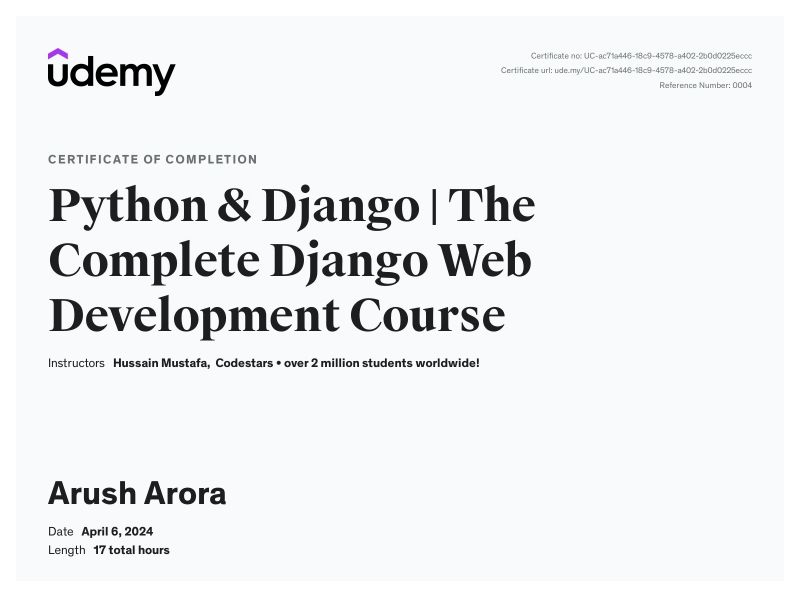 Arush Arora on LinkedIn: #python #django Arush Arora on LinkedIn: #python #django