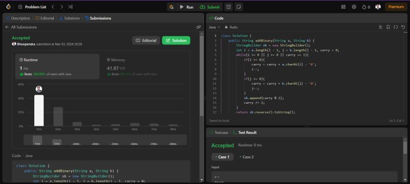 Resolved Add Binary problem on #100Days100LeetCode | Bhoopendra ... Resolved Add Binary problem on #100Days100LeetCode | Bhoopendra ...