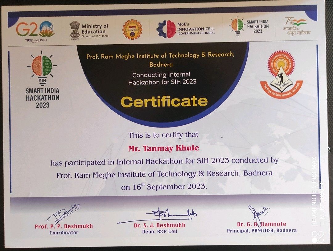 Tanmay Khule on LinkedIn: #hackathon #sih #aicte #codinglife # ... Tanmay Khule on LinkedIn: #hackathon #sih #aicte #codinglife # ...