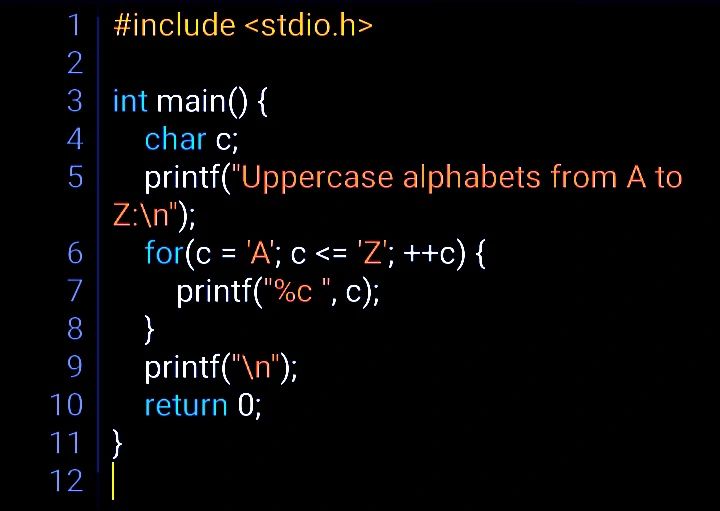 Gopal Pandey on LinkedIn: #cprogramming #loops #codingbasics #alphabetloop Gopal Pandey on LinkedIn: #cprogramming #loops #codingbasics #alphabetloop