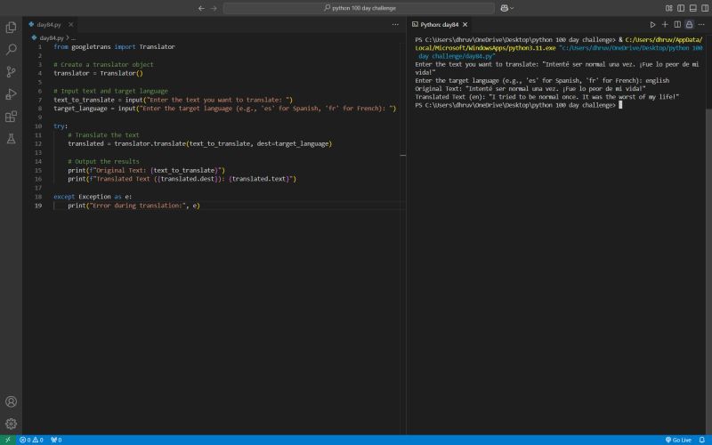 #100dayscodechallenge #python #coding #automation #googletranslate ... #100dayscodechallenge #python #coding #automation #googletranslate ...