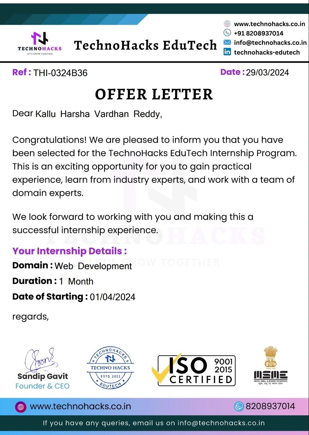 K .Harsha vardhan reddy on LinkedIn: #technohacksedutech #internship # ... K .Harsha vardhan reddy on LinkedIn: #technohacksedutech #internship # ...