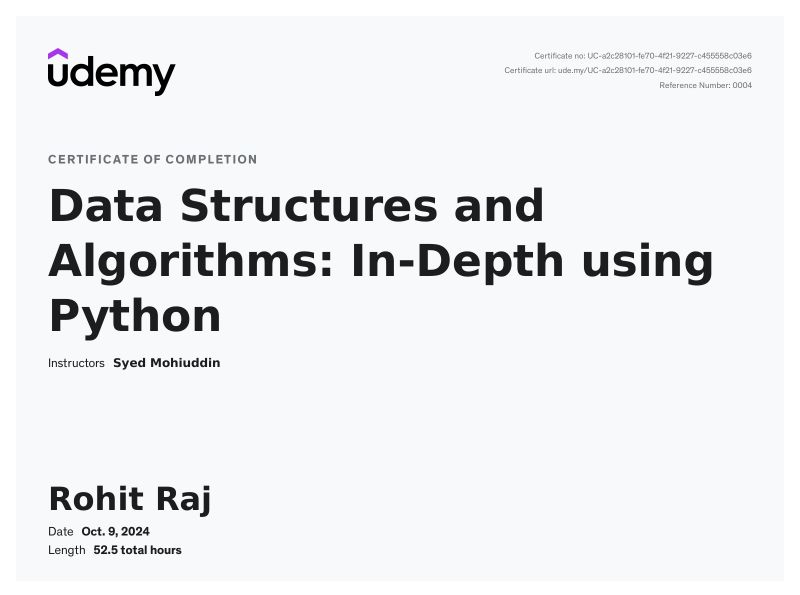 Rohit Raj on LinkedIn: #python #datastructure Rohit Raj on LinkedIn: #python #datastructure