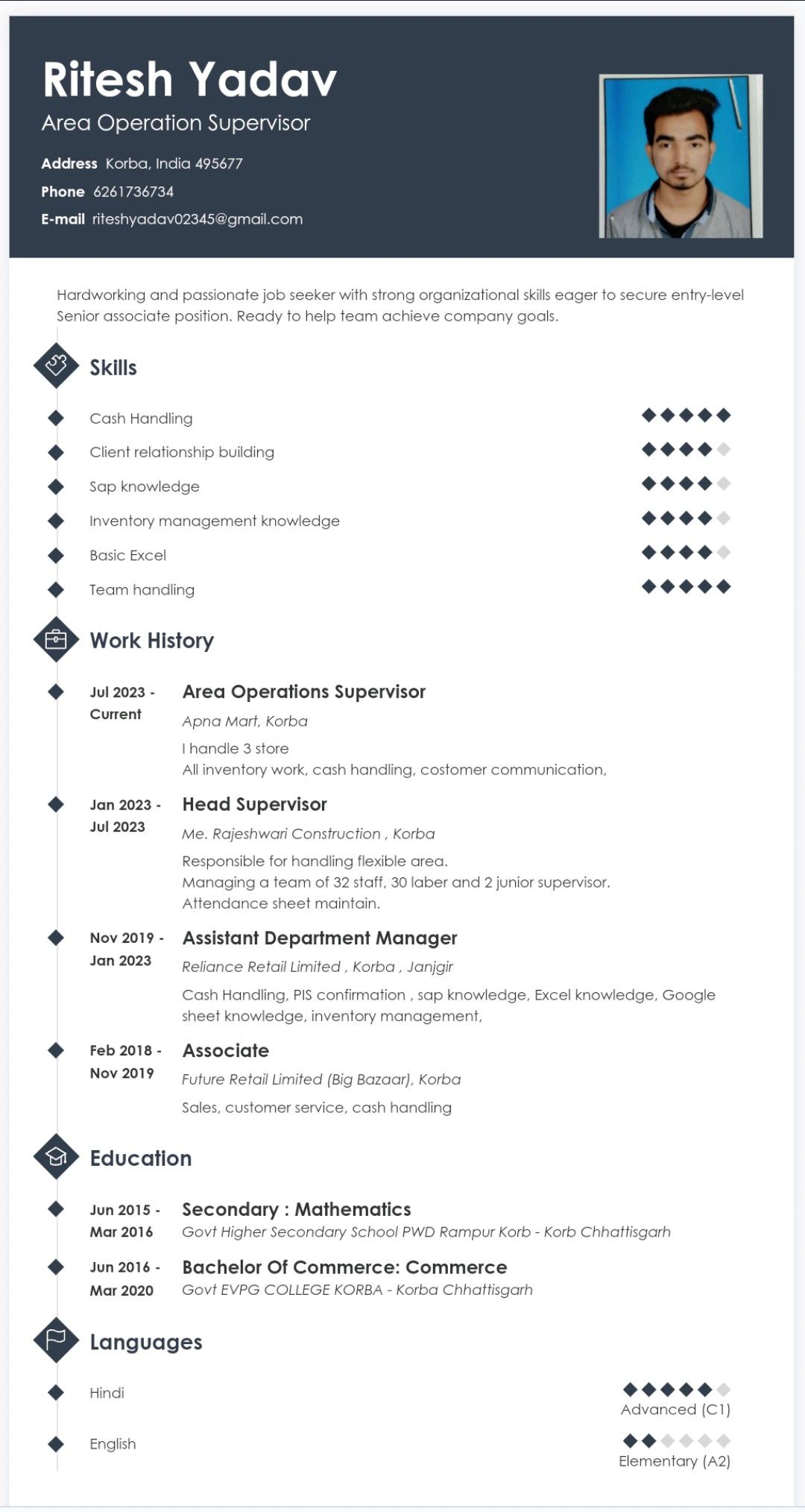 Ritesh Yadav on LinkedIn: Hello I am searching a new position. please ... Ritesh Yadav on LinkedIn: Hello I am searching a new position. please ...