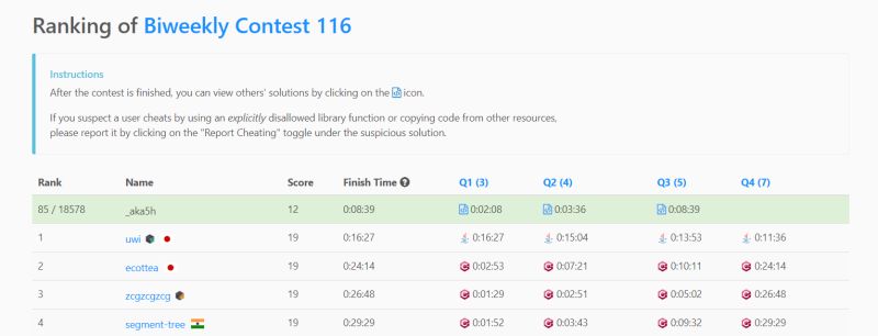 Secured 2-digit rank in Leetcode contest | Akash Rai posted on the ... Secured 2-digit rank in Leetcode contest | Akash Rai posted on the ...