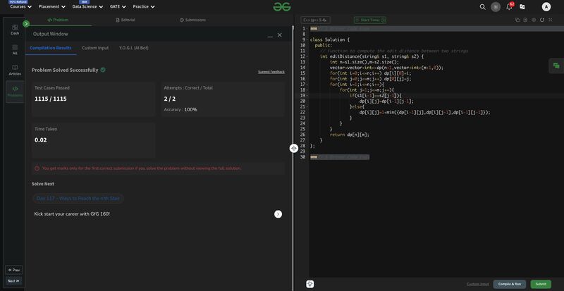 #gfg160 #geeksforgeeks #gfg160 #dsa #dynamicprogramming #editdistance ... #gfg160 #geeksforgeeks #gfg160 #dsa #dynamicprogramming #editdistance ...