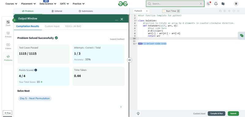 #100daysofcode #dsa #python #geeksforgeeks #codingchallenge #day4 # ... #100daysofcode #dsa #python #geeksforgeeks #codingchallenge #day4 # ...